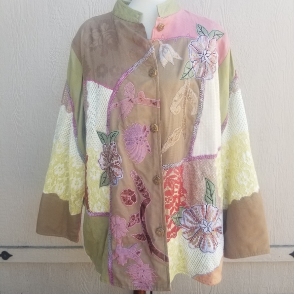 indigo moon | Jackets & Coats | Vintage Indigo Moon Patchwork Quilt ...